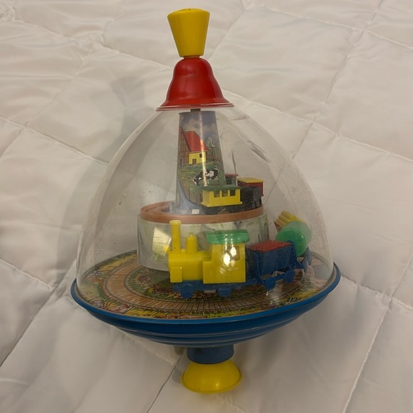 Toys | Vintage Large Toy Train Spinning Tin Pegtop Karl Rohrseitz ...